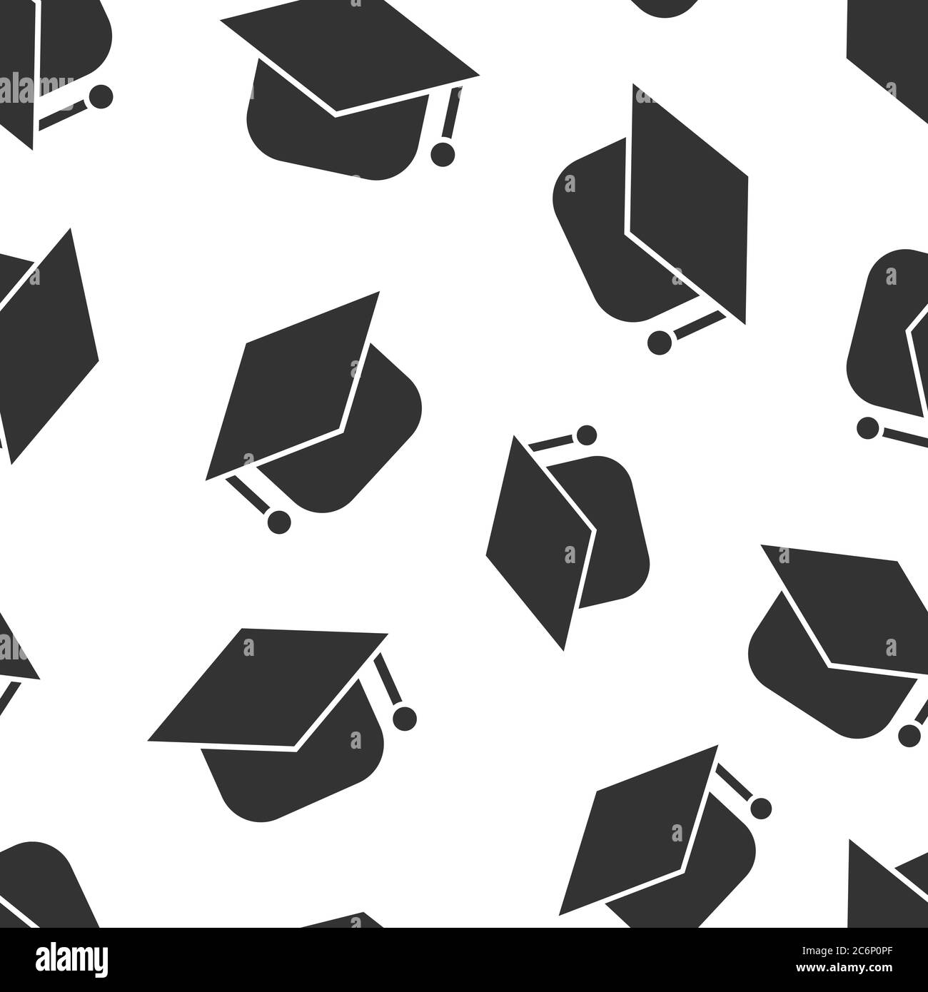 Graduation hat icon in flat style. Student cap vector illustration on ...