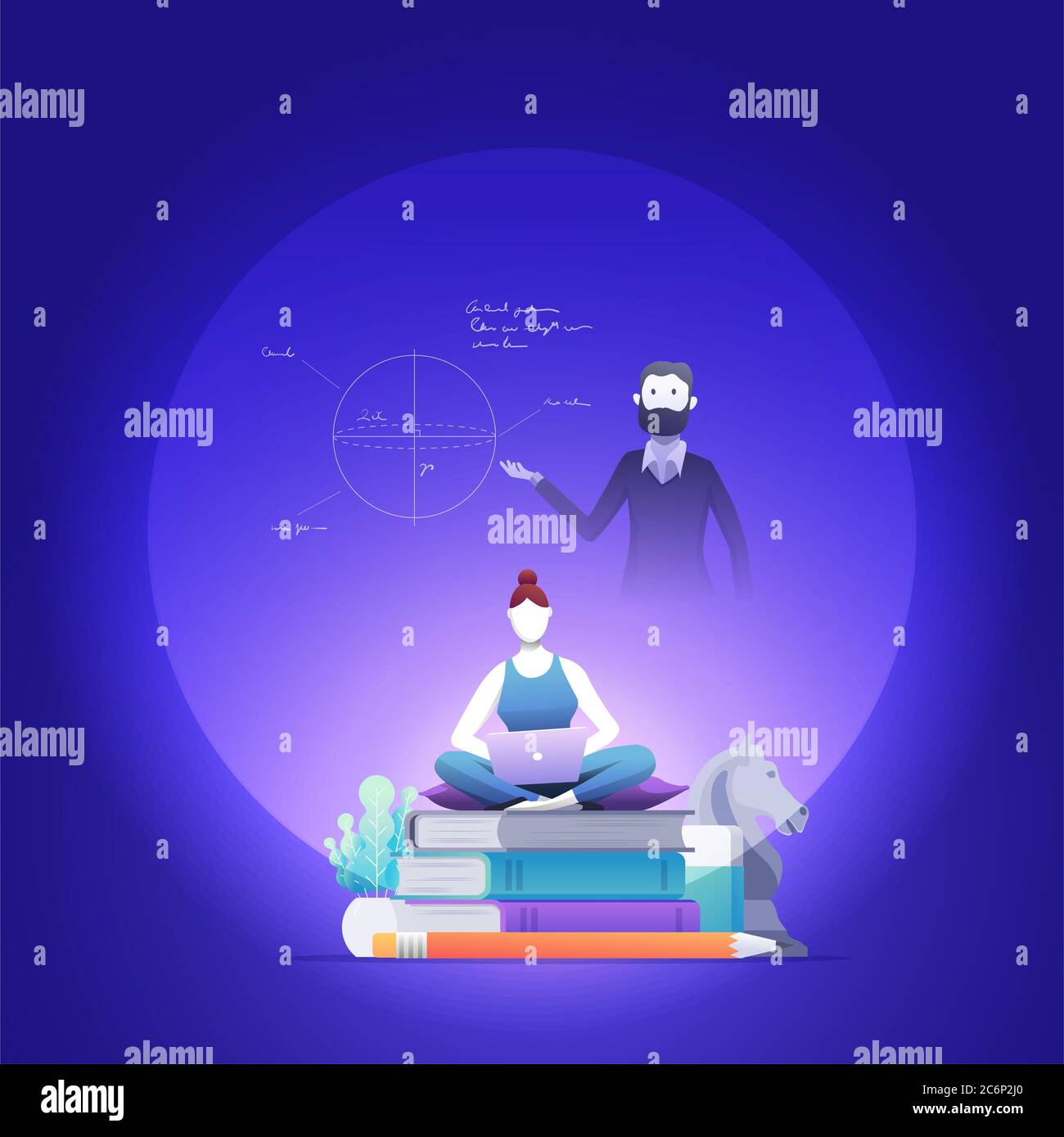 Online education, self learning concept vector illustration Stock Photo ...