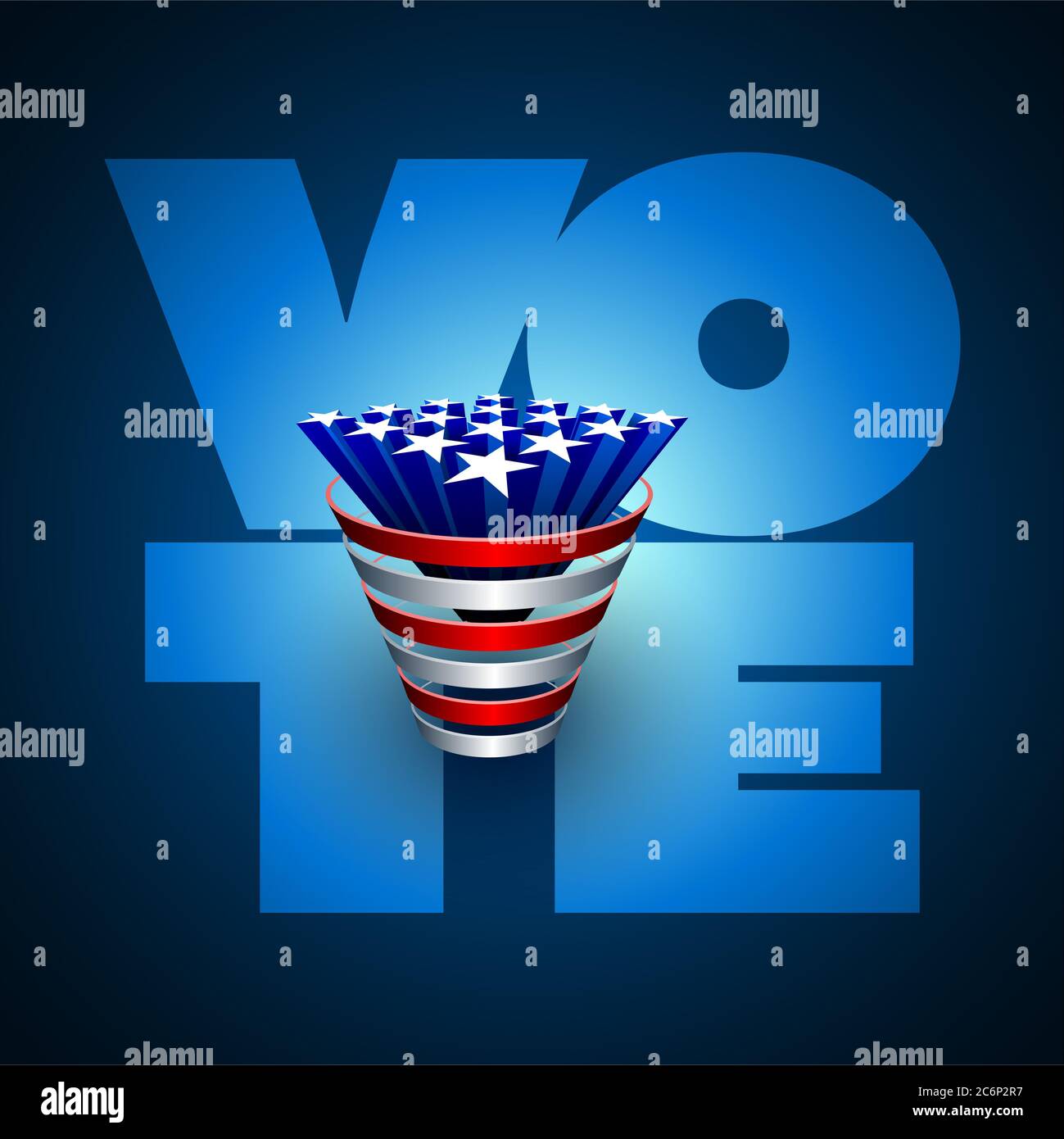 Exploding American stars. Vote 2020 in USA. Typographic vector design ...