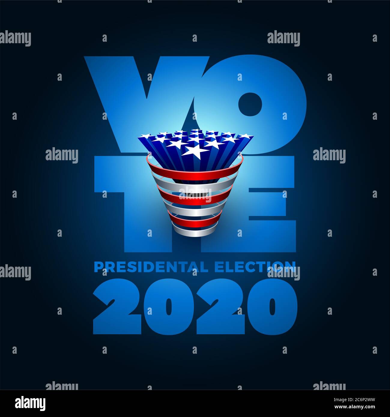Exploding American stars. Vote 2020 in USA. Typographic vector design ...