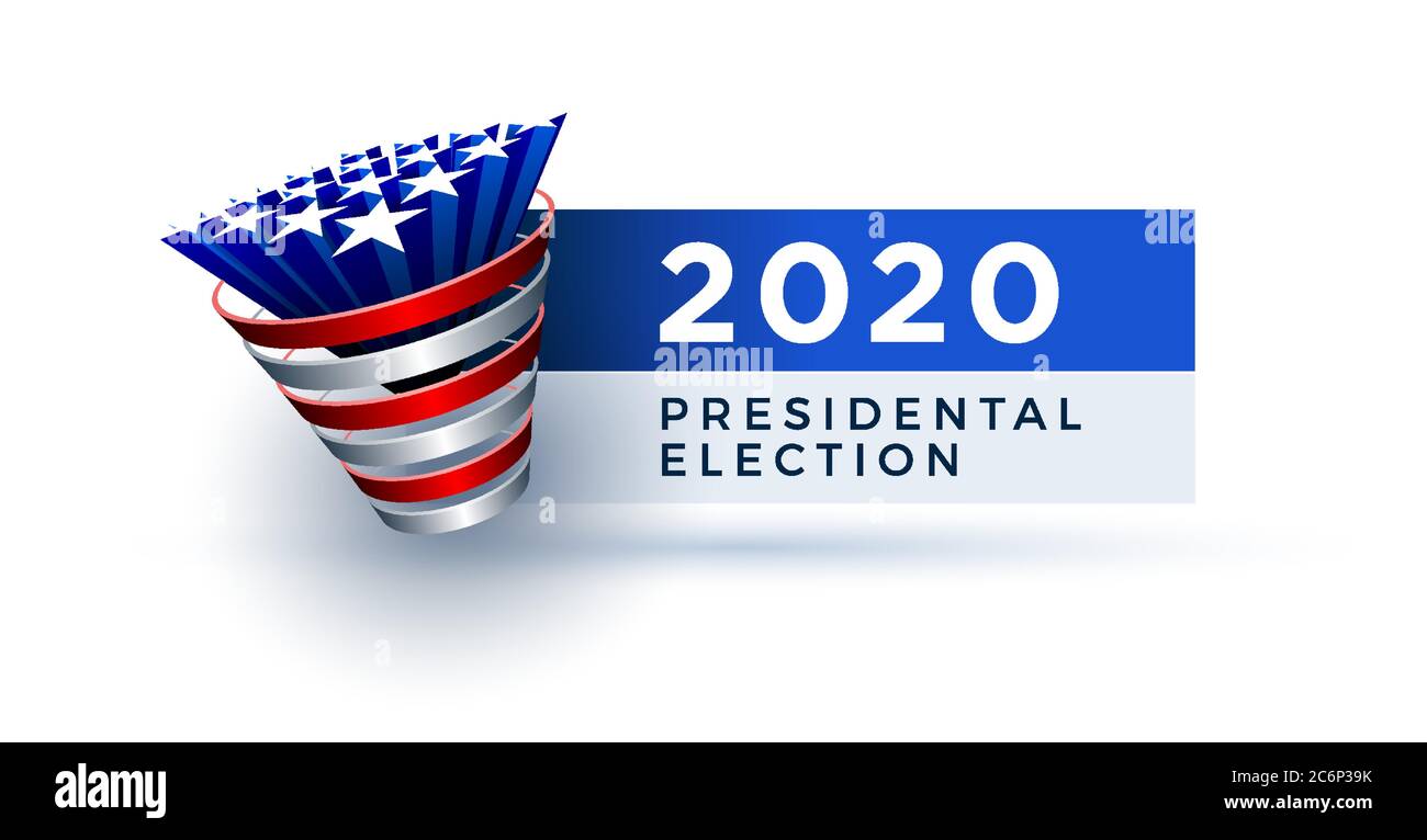Exploding American stars. Vote 2020 in USA. Typographic vector design ...