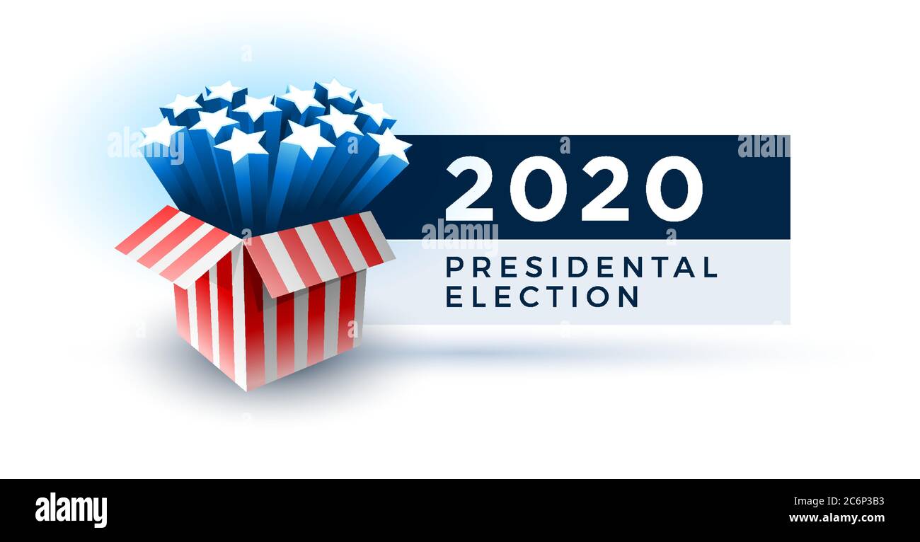 Exploding American stars. Vote 2020 in USA. Typographic vector design ...