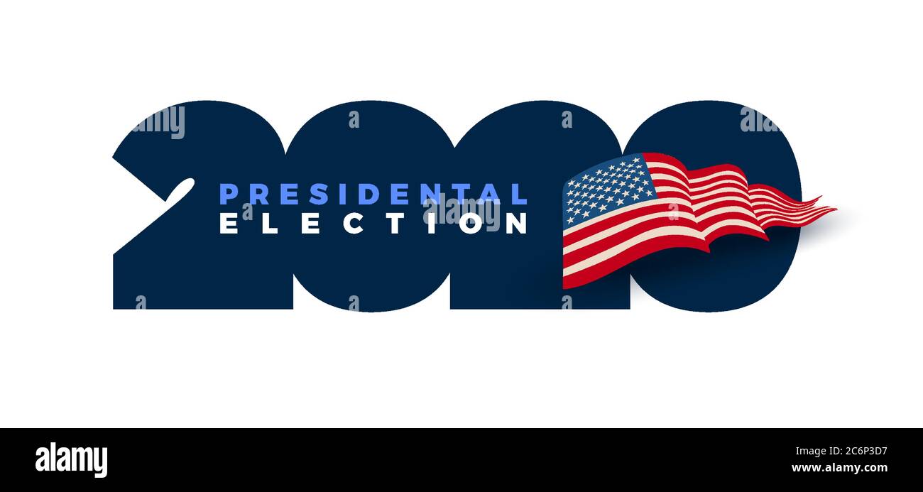 Exploding American stars. Vote 2020 in USA. Typographic vector design ...