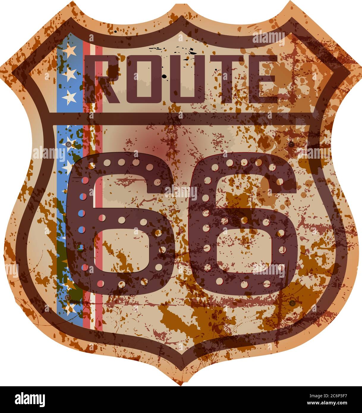 Route 66 sign,distressed grungy roadsign, retro style, vector ...