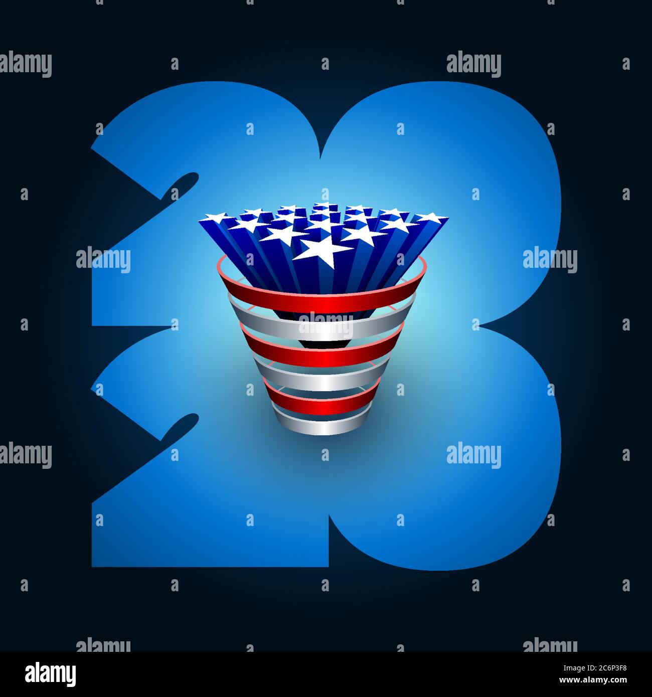 Exploding American stars. Vote 2020 in USA. Typographic vector design ...