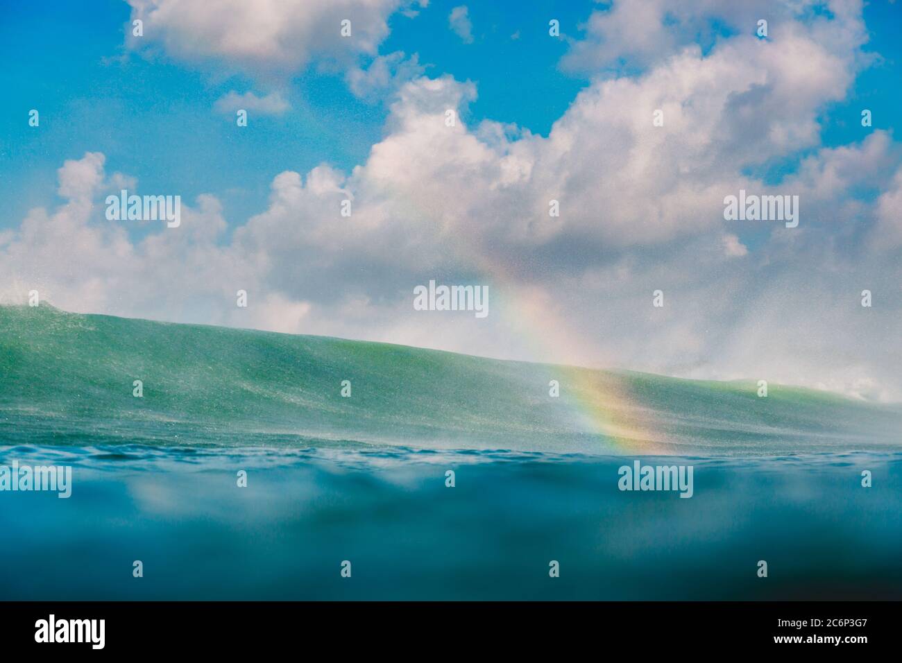 Big green wave in ocean. Breaking wave in Bali Stock Photo - Alamy