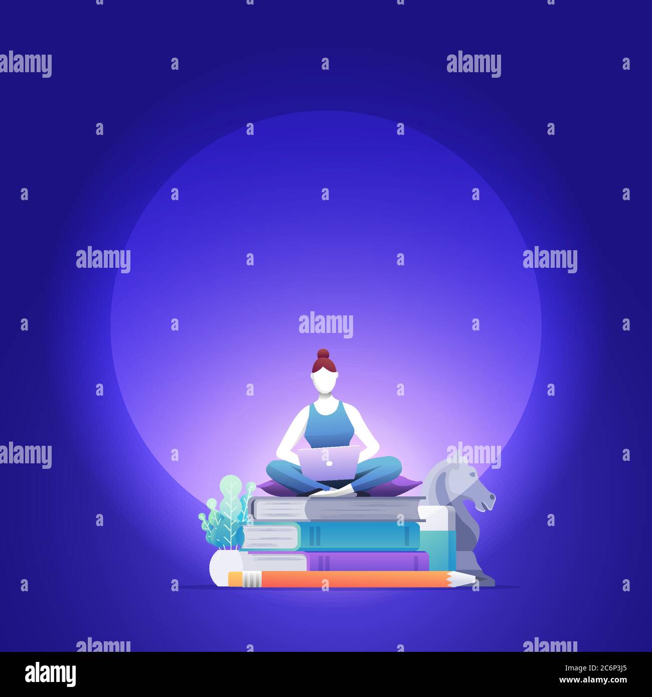 Online education, self learning concept vector illustration Stock ... Online education, self learning concept vector illustration Stock ...