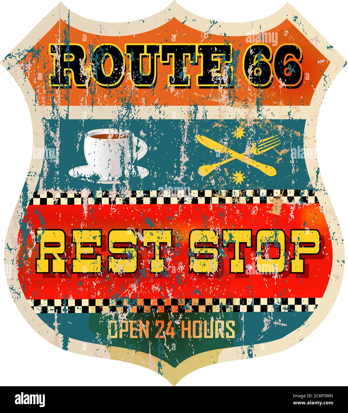 Vintage route 66 diner sign,old fast food restaurant advertsing sign ...