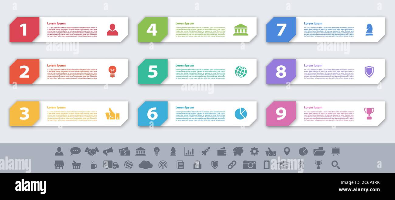 Infographic design business concept vector illustration with 9 steps or ...