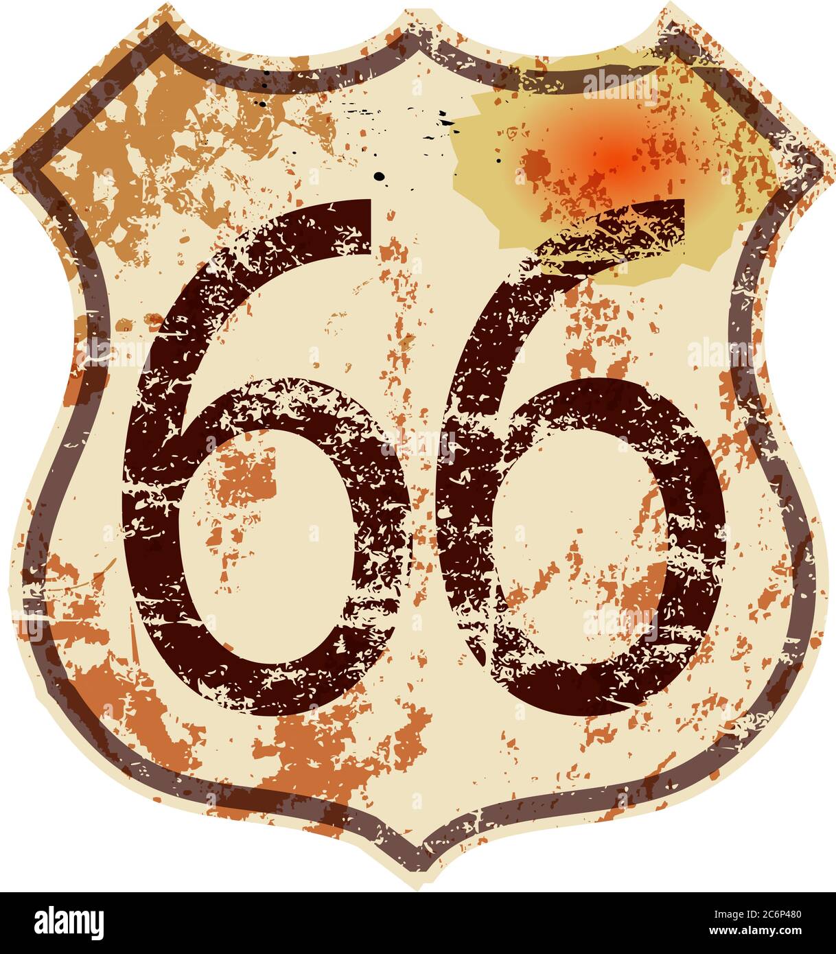 Route 66 sign,distressed grungy roadsign, retro style, vector ...