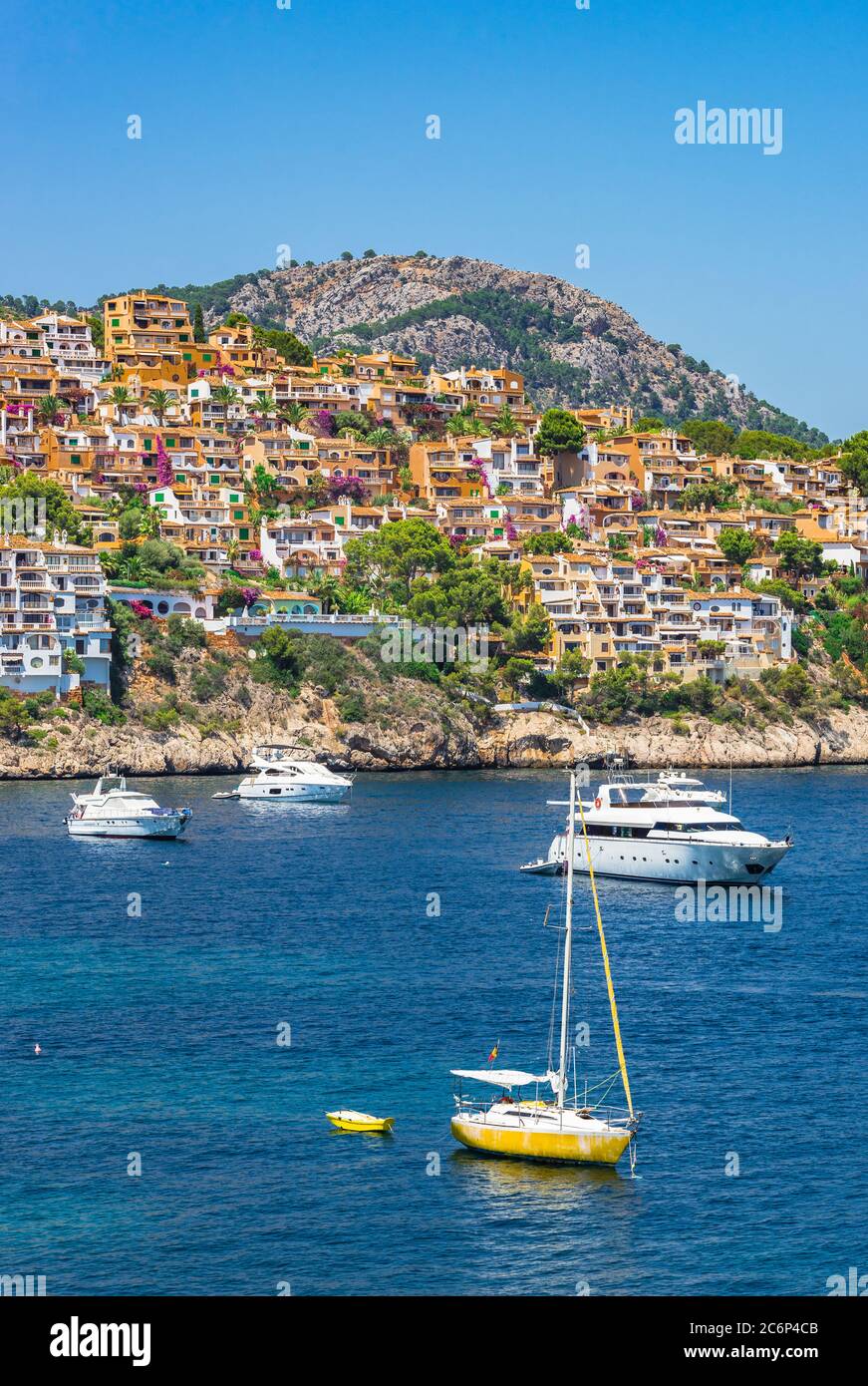 View of Cala Fornells, coast of Majorca, Spain Mediterranean Sea ...