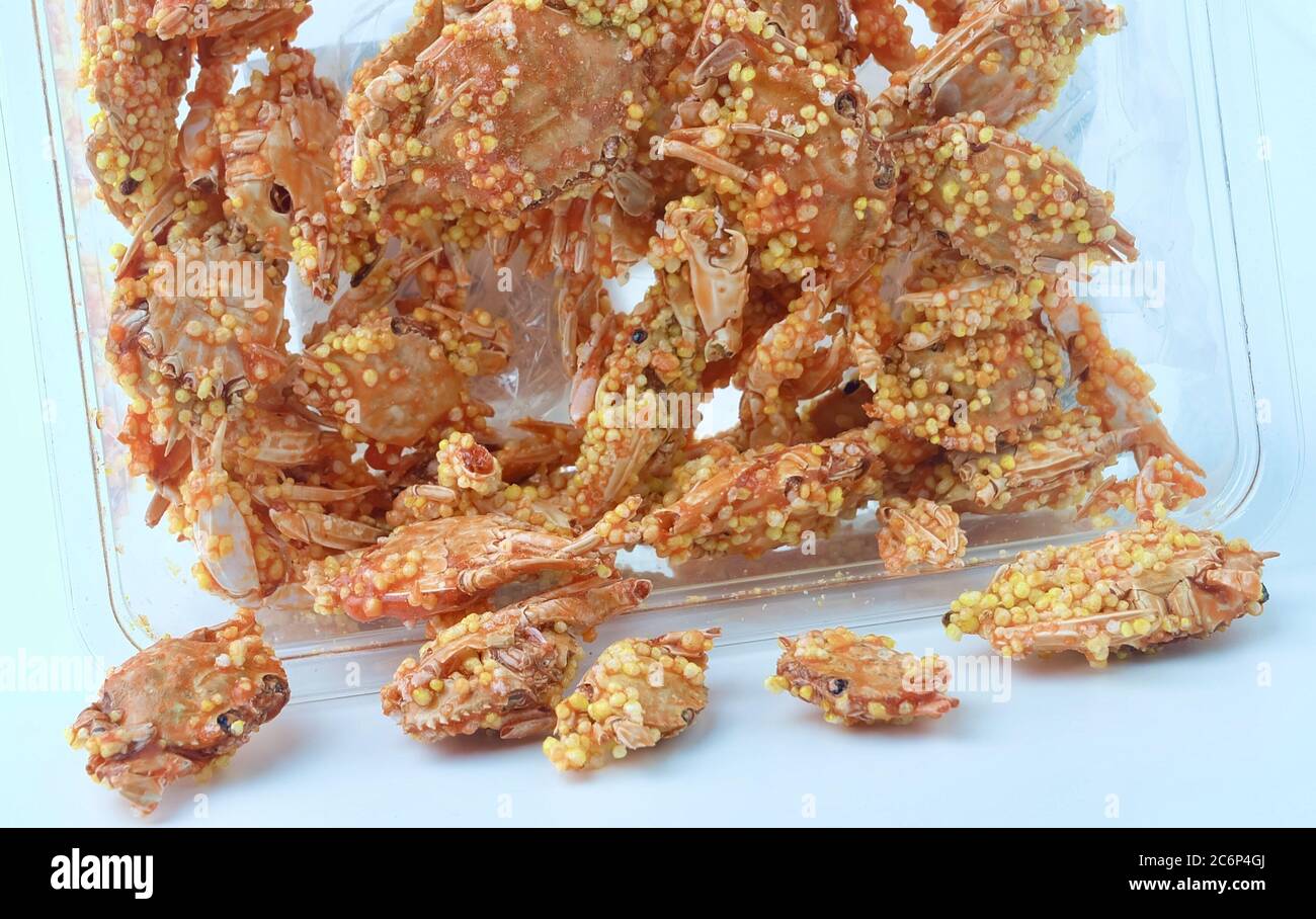 Cuisine and Food, Crispy Fried of Tiny Crabs. One of The Most Famous Snack and Appetizer in ...