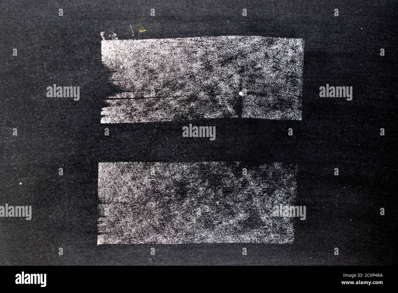 White chalk hand drawing in square or line shape on blackboard ...