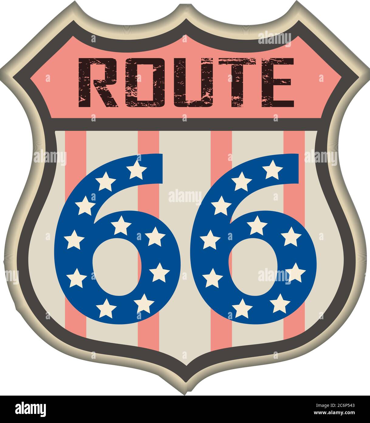 Route 66 sign,distressed grungy roadsign, retro style, vector ...