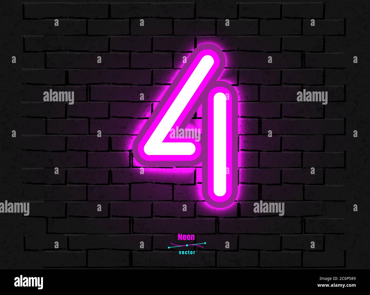 Vector Neon Digit Stock Vector Image & Art - Alamy