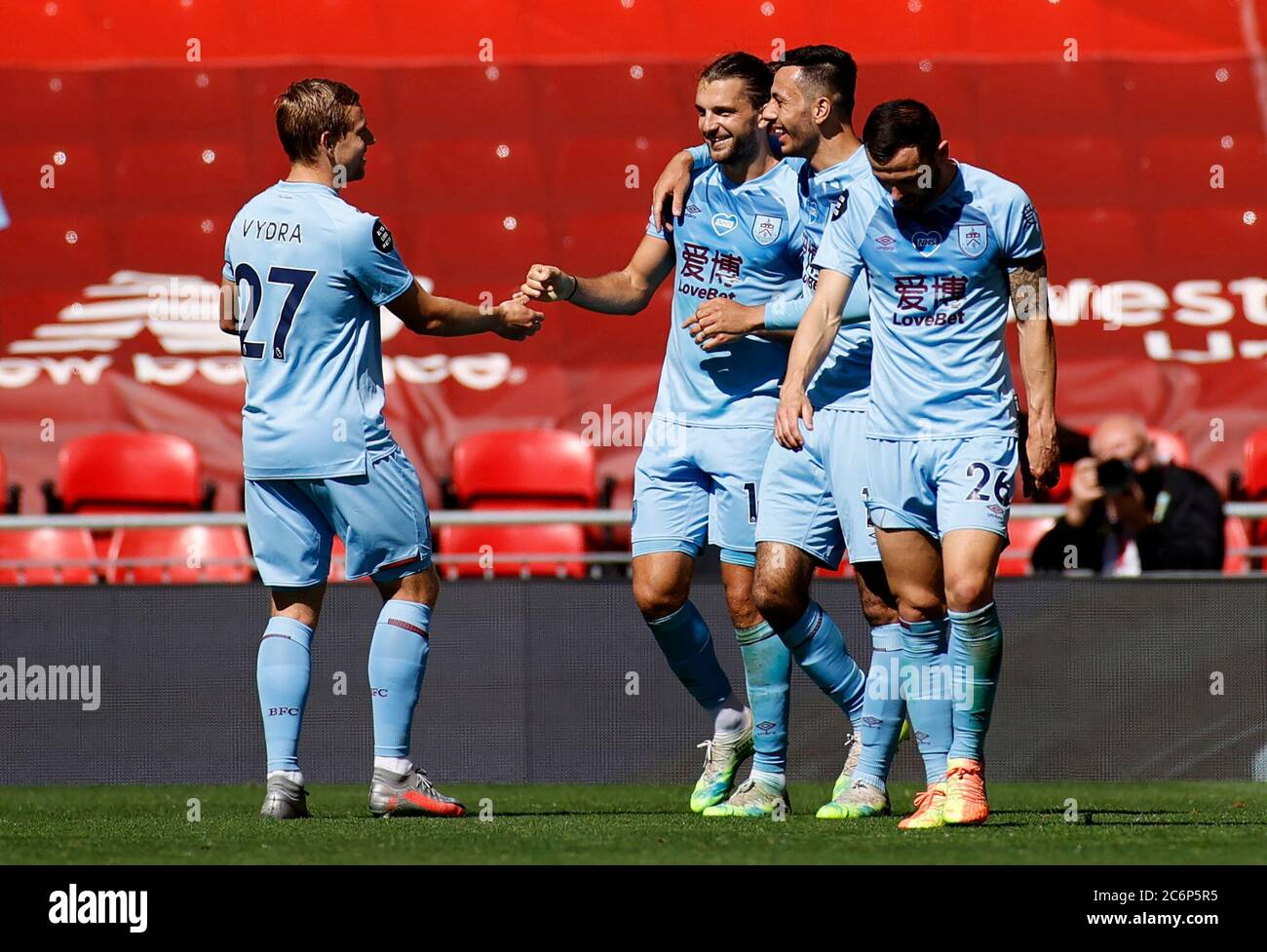 Burnley's Jay Rodriguez celebrates scoring his side's first goal of the ...