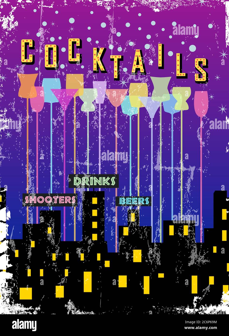 Cocktail menu card design template,free copy space Stock Vector Image ...