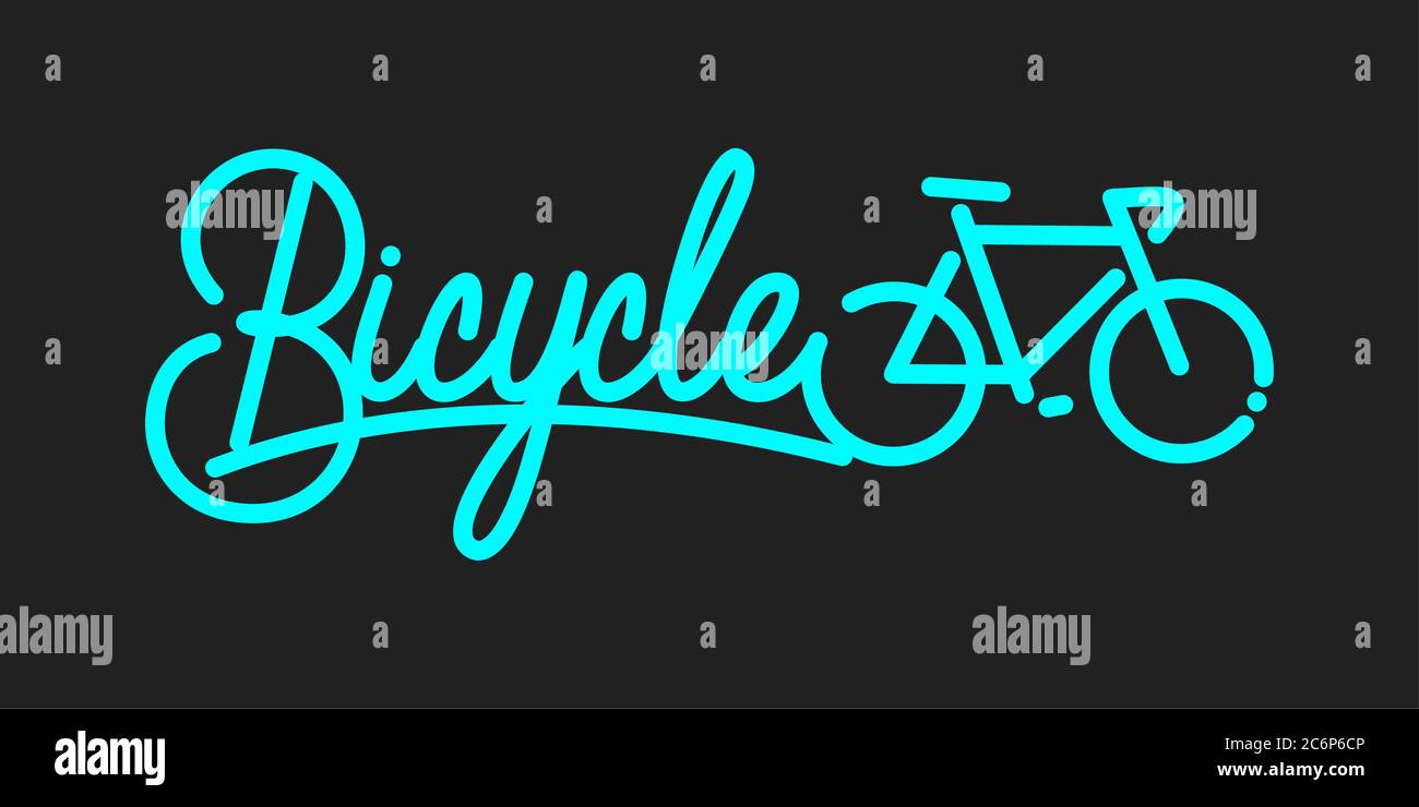 Abstract Hand Written Word Bicycle Vector Illustration. Typography ...