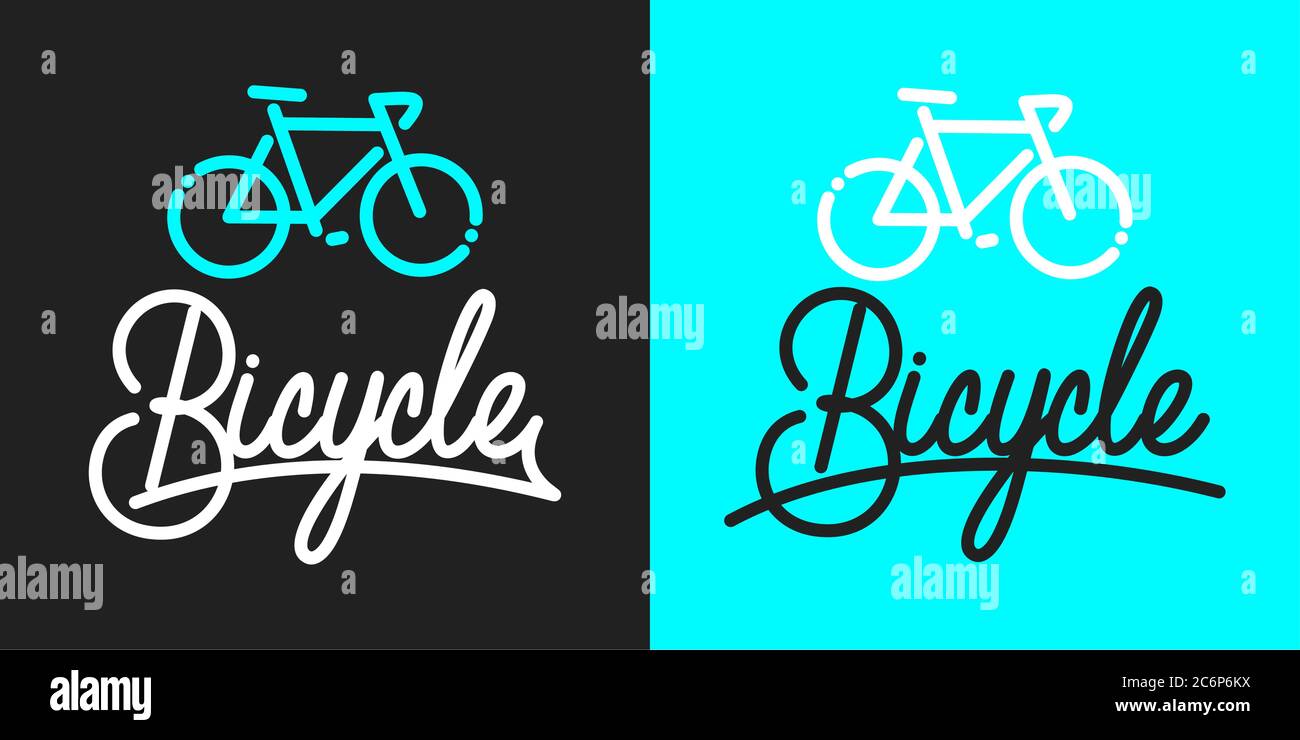 Abstract Hand Written Word Bicycle Vector Illustration. Typography ...