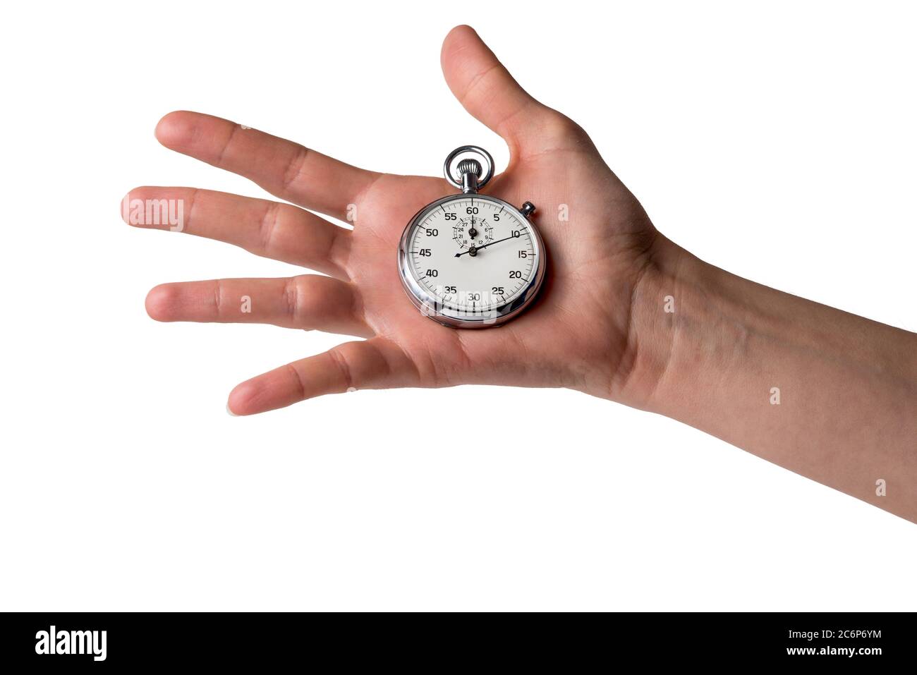 Hand holding stopwatch Cut Out Stock Images & Pictures - Alamy