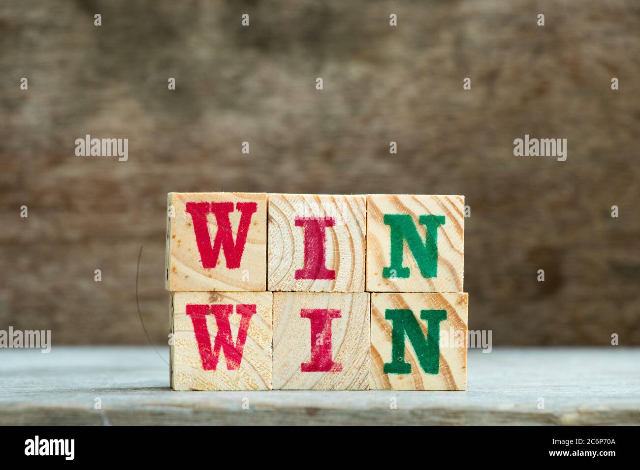 Letter block in word win win on wood background Stock Photo - Alamy