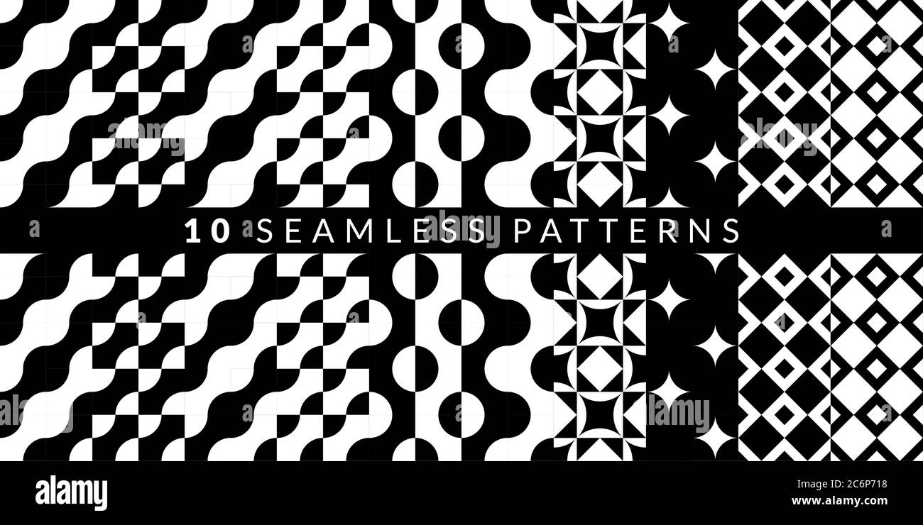 Ten Abstract Geometric Patterns Set. Vector illustration Stock Vector ...