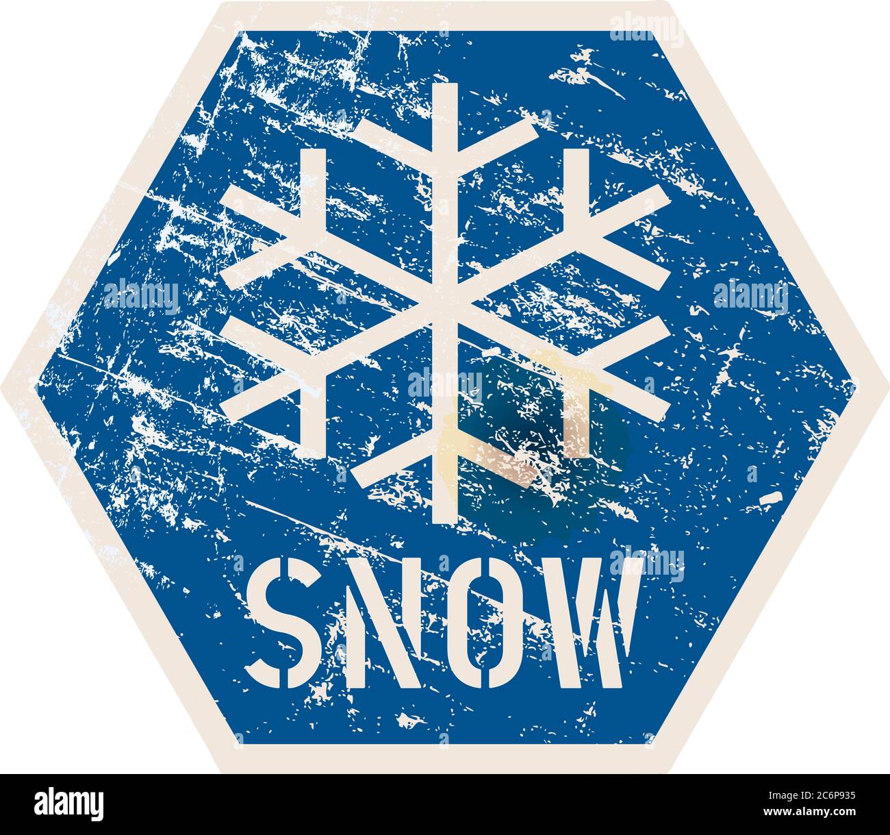 snow warning sign, vector illustration, fictional artwork Stock Vector ...