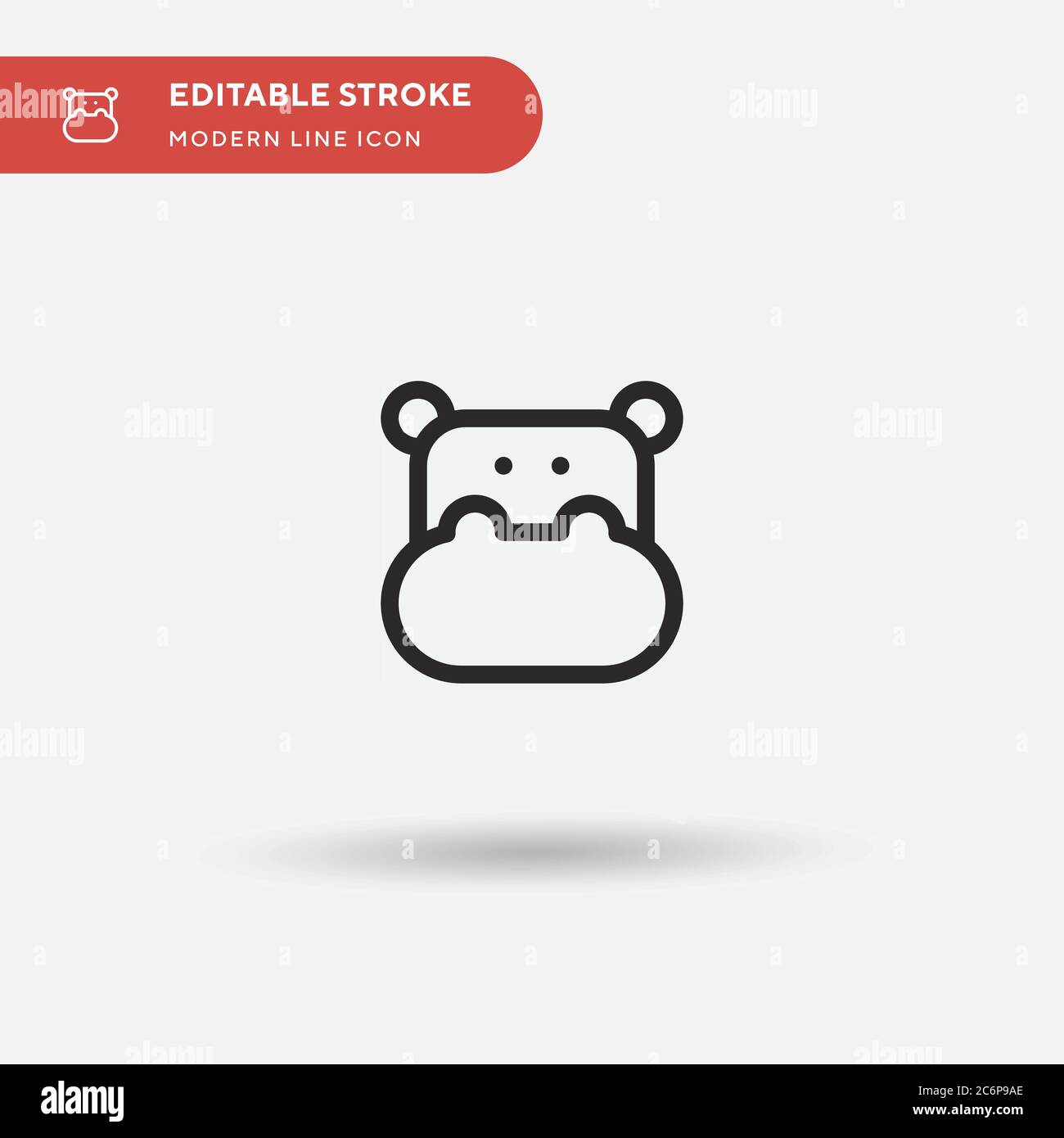 Hippo Simple vector icon. Illustration symbol design template for web ...