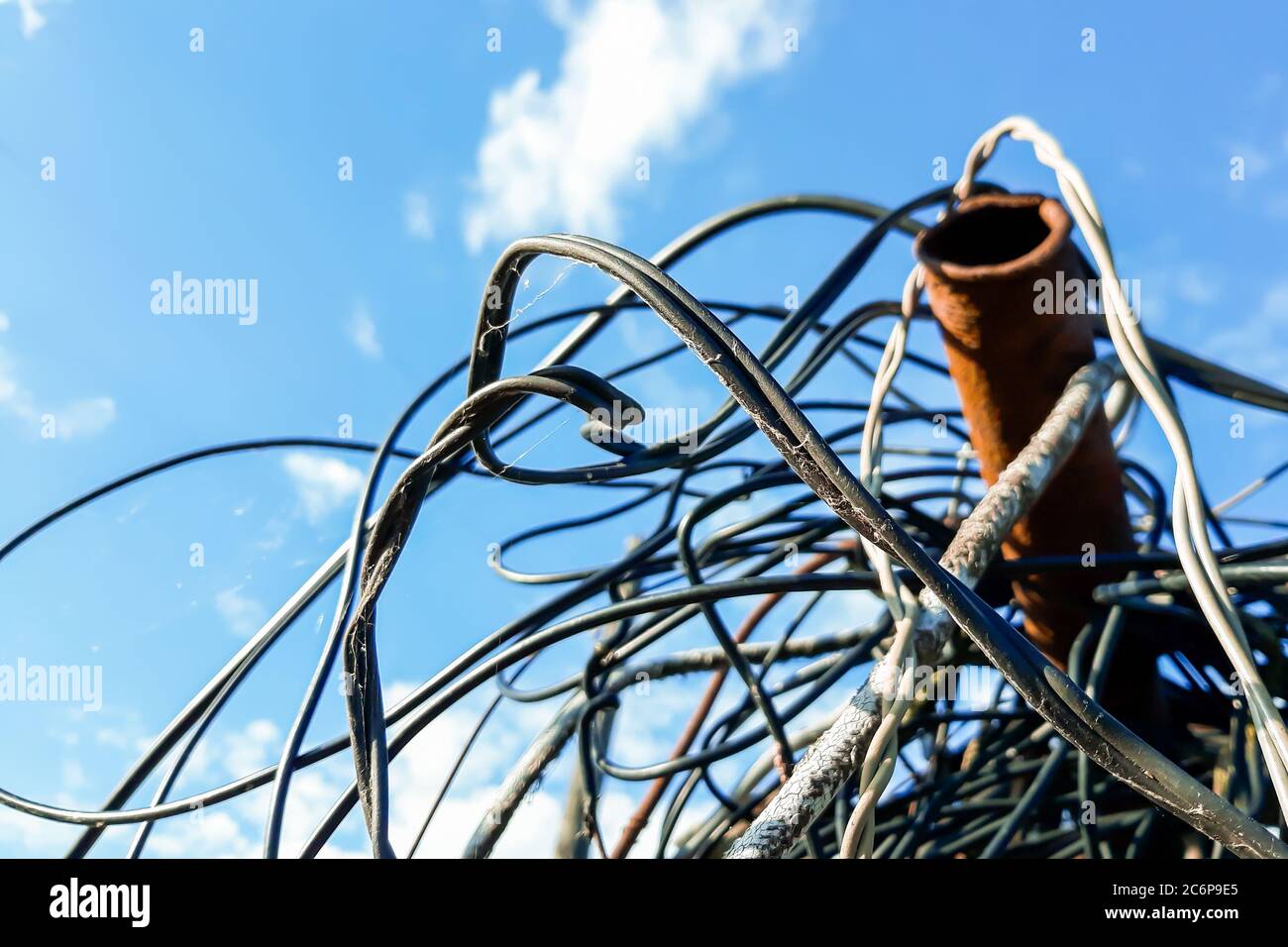 Old electricity wires hi-res stock photography and images - Alamy