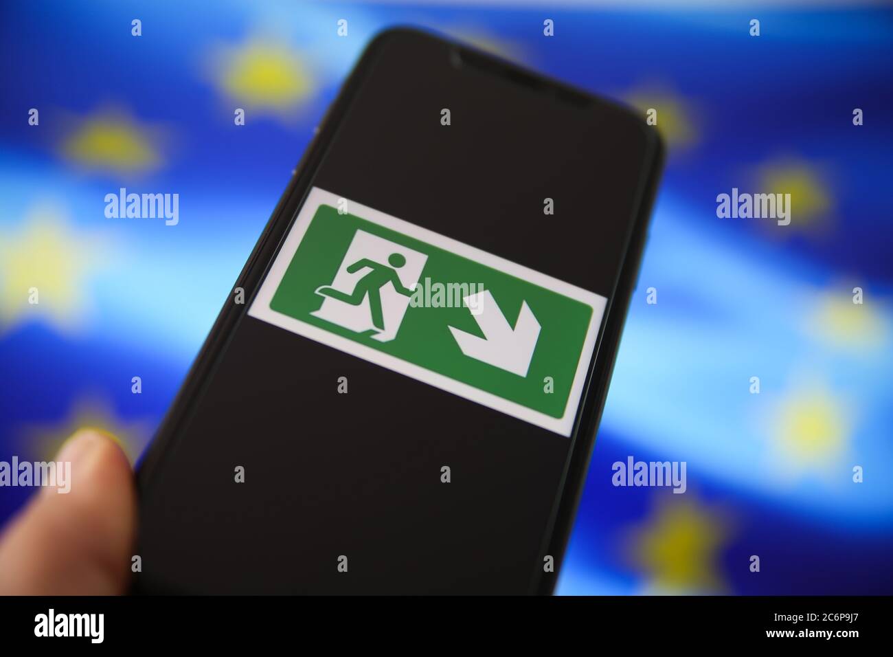 Viersen, Germany - July 9. 2020: View on isolated mobile phone screen ...