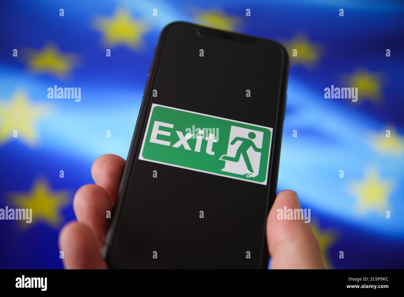 Viersen, Germany - July 9. 2020: View on isolated mobile phone screen ...