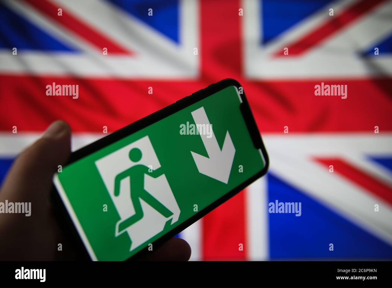 Viersen, Germany - July 9. 2020: View on isolated mobile phone screen ...