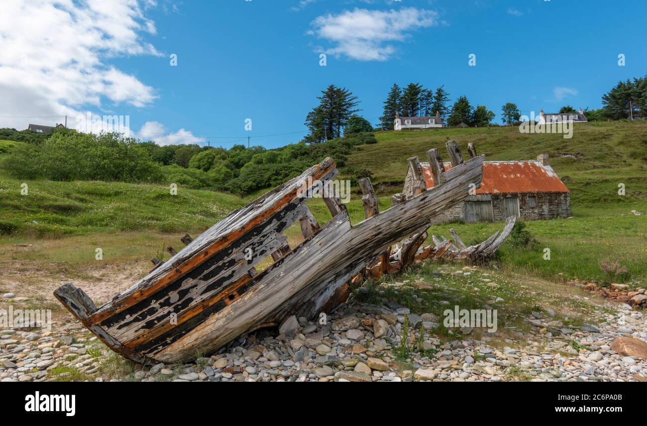 TALMINE AND TALMINE BAY SUTHERLAND SCOTLAND IN SUMMER THE WRECK OF THE ...