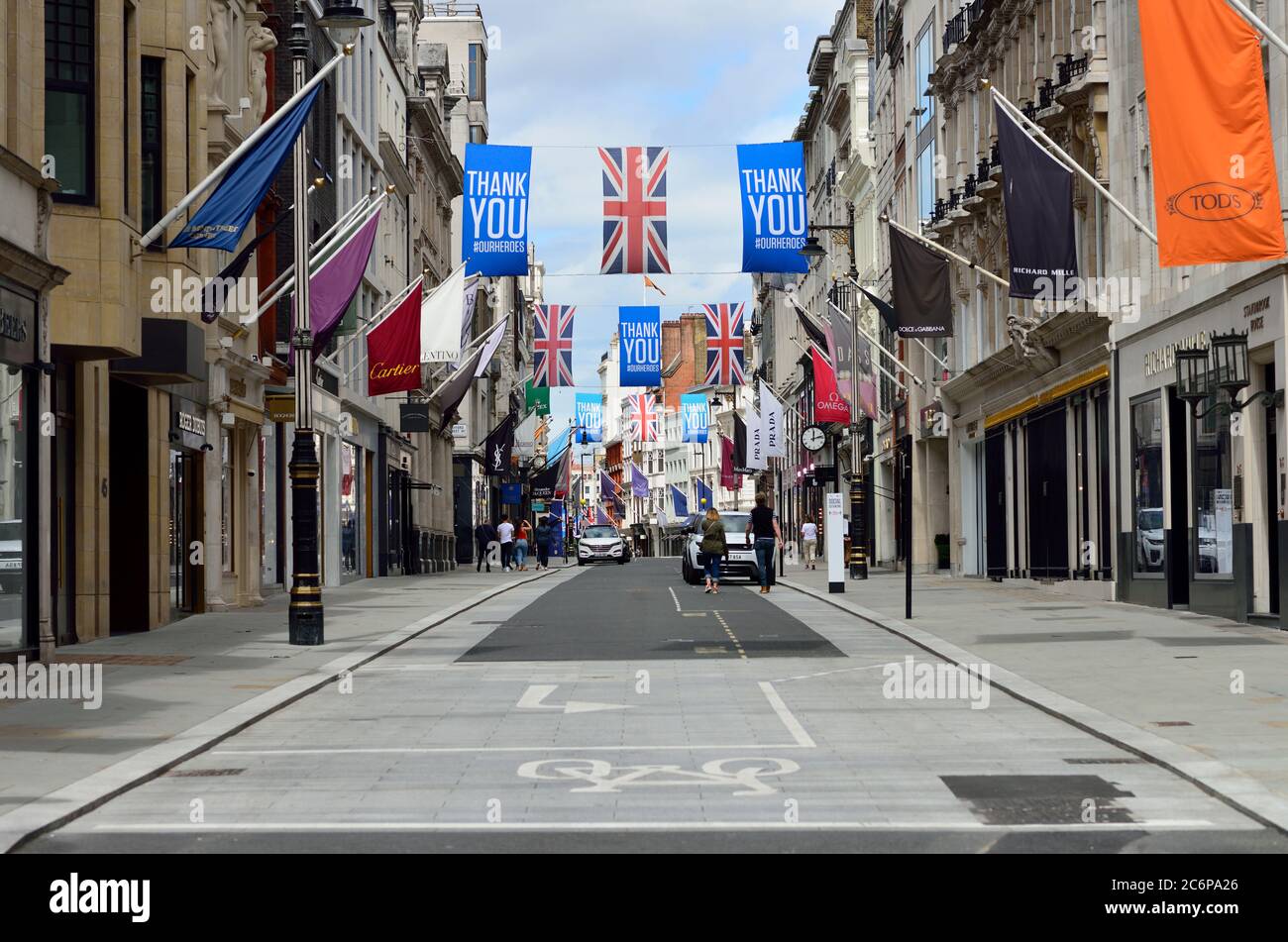 Essential worker Thank You banners, Old Bond Street, London, United ...