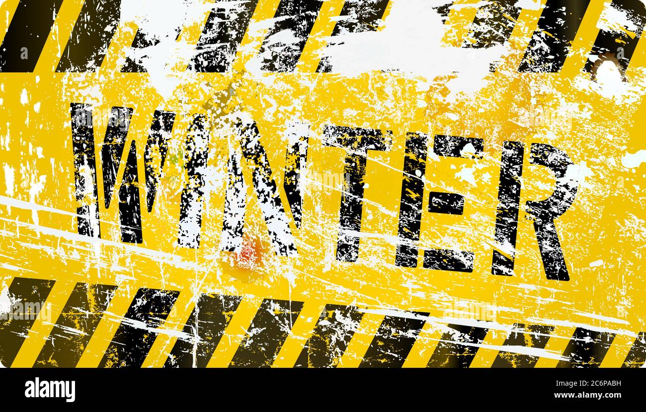 winter warning sign, vector illustration, fictional artwork Stock ...