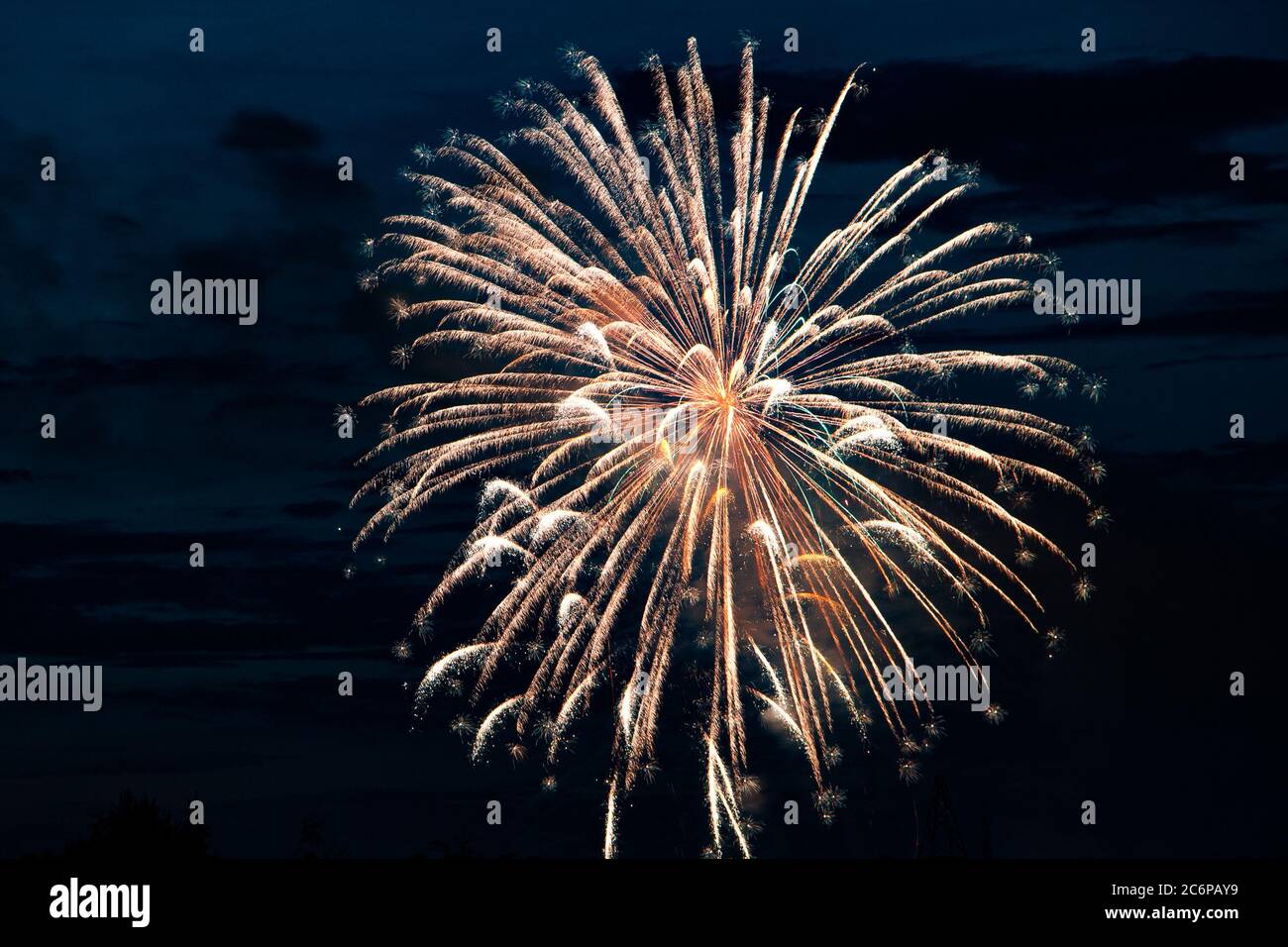Beautiful multi-colored festive fireworks in the night sky Stock Photo ...