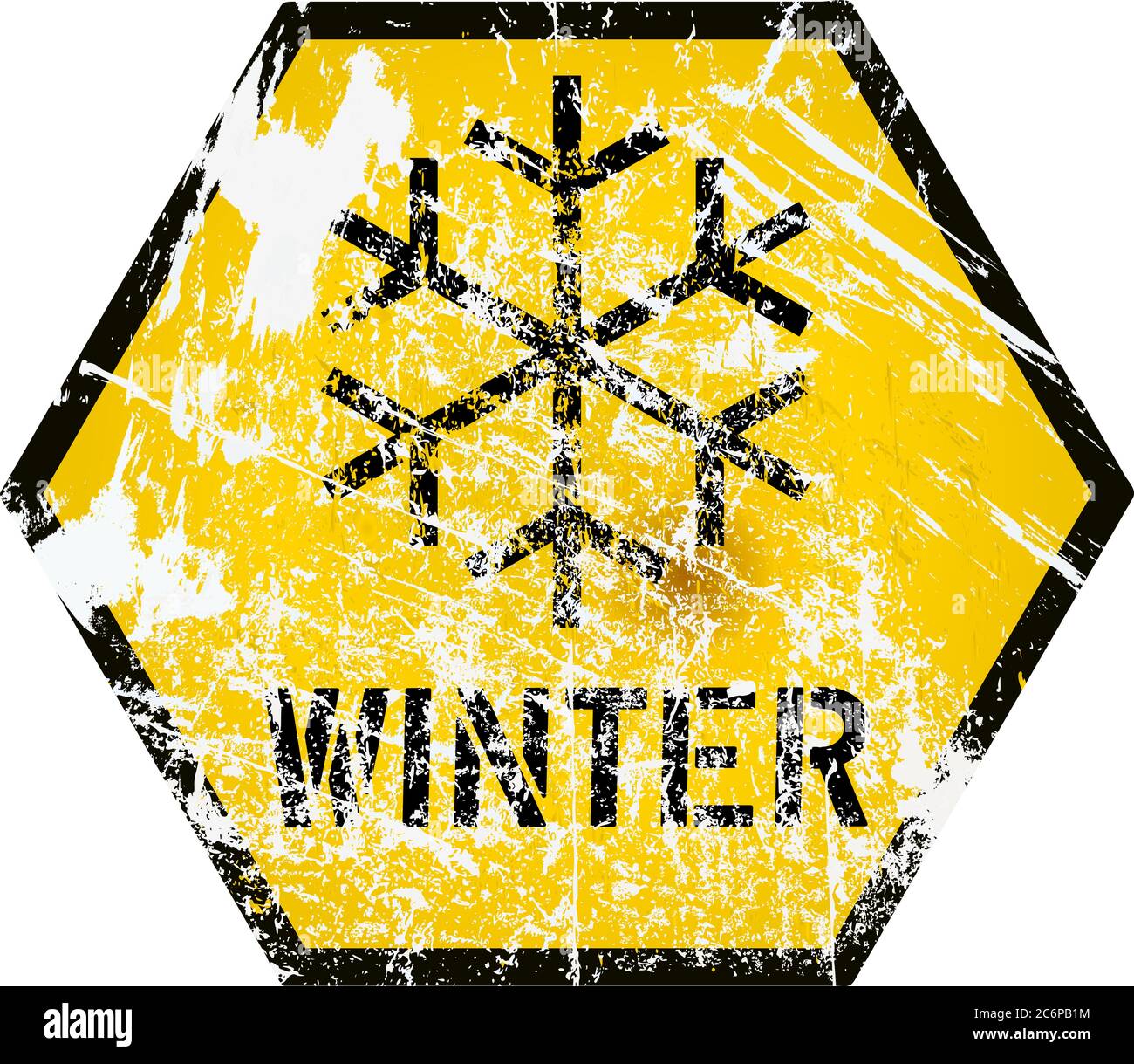winter warning sign, vector illustration, fictional artwork Stock ...