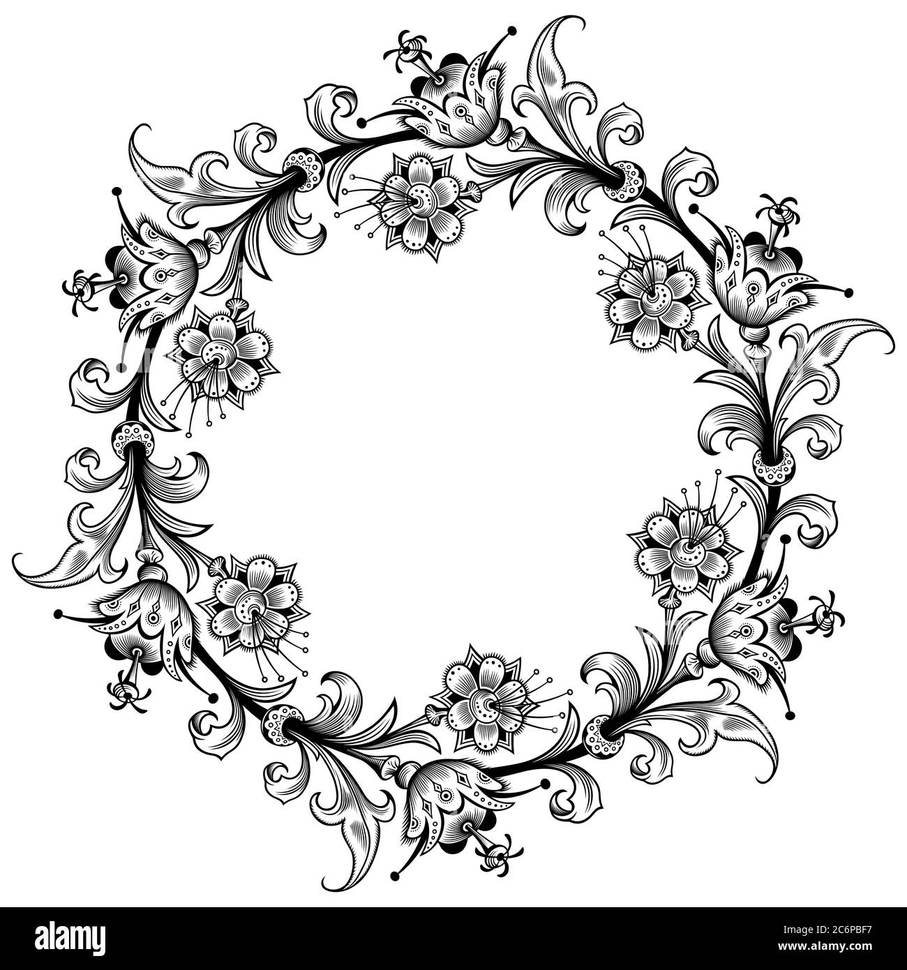 Floral vector vintage border. Frame design Stock Vector Image & Art - Alamy