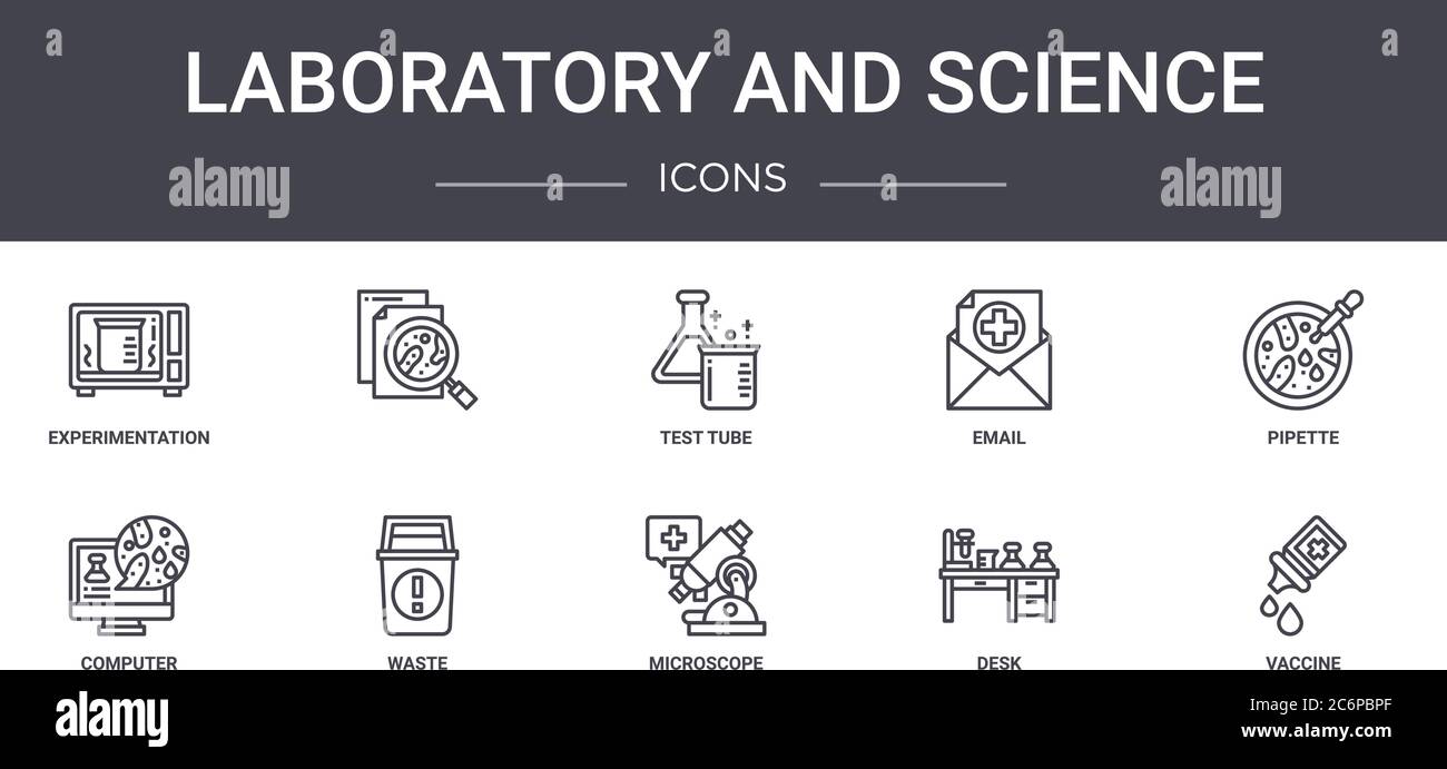 laboratory and science concept line icons set. contains icons usable ...