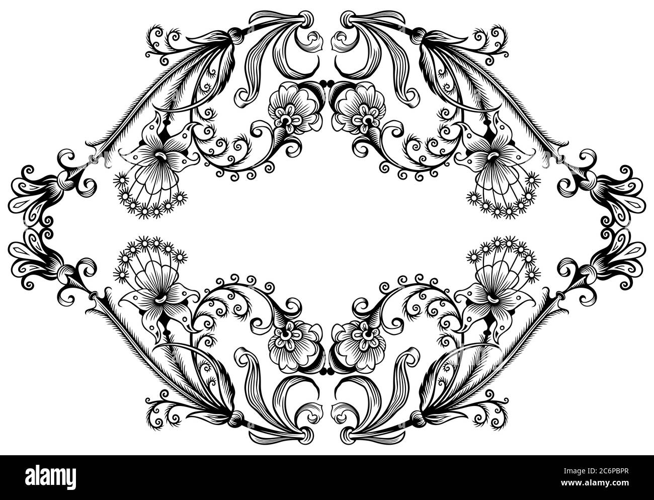 Vintage Floral Vector Border