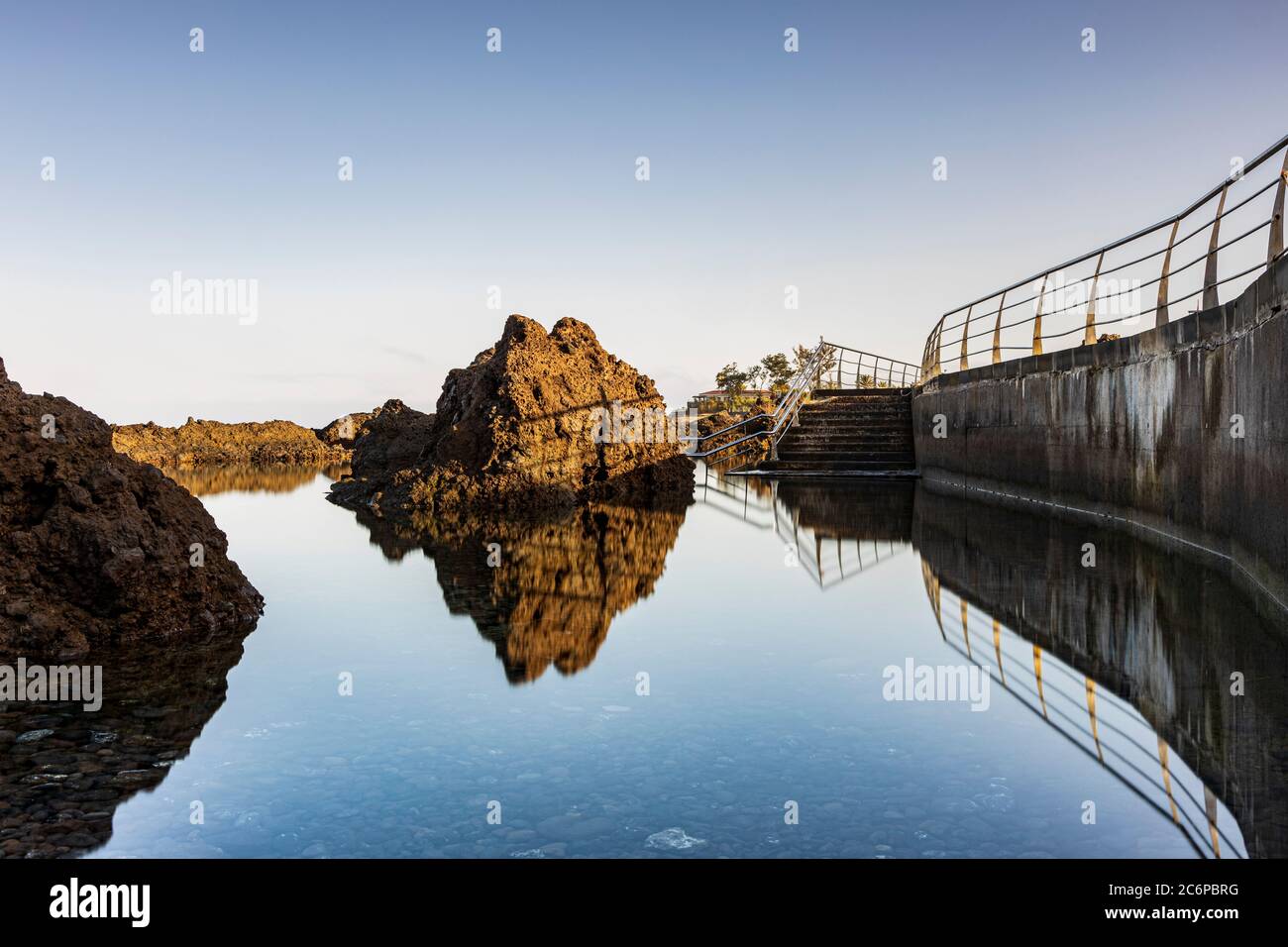 Seawater swimming pools in the rocks on the coast at La Jaquita, Alcala ...