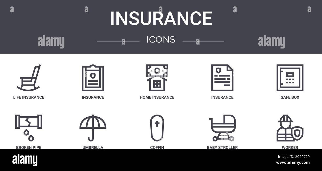 insurance concept line icons set. contains icons usable for web, logo ...