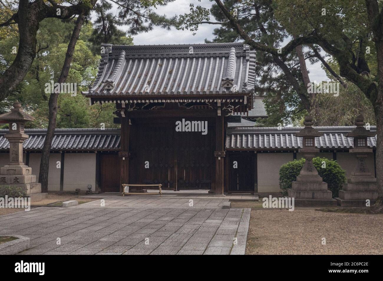 Big wooden gate, city of Osaka Japan Stock Photo - Alamy