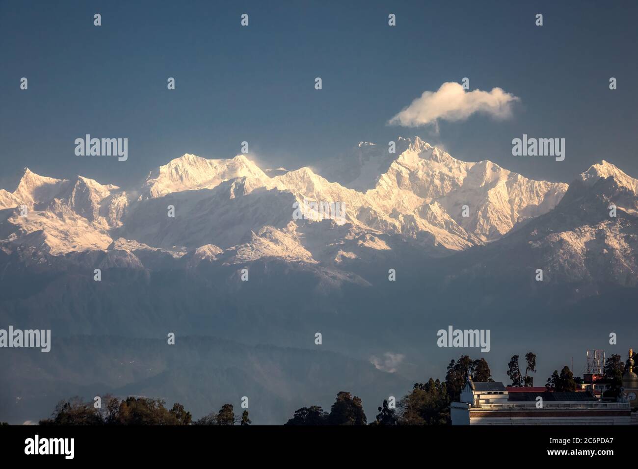 Morning View of Kachenjunga Peak from Darjeeling, India Stock Photo - Alamy