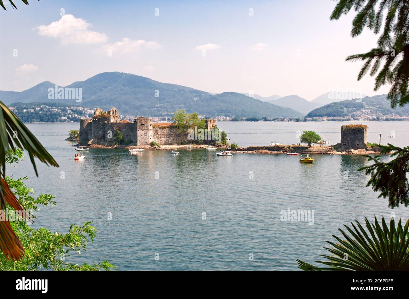 Ancient fortifications of Cannero Castle on Lake Maggiore, Italy Stock ...