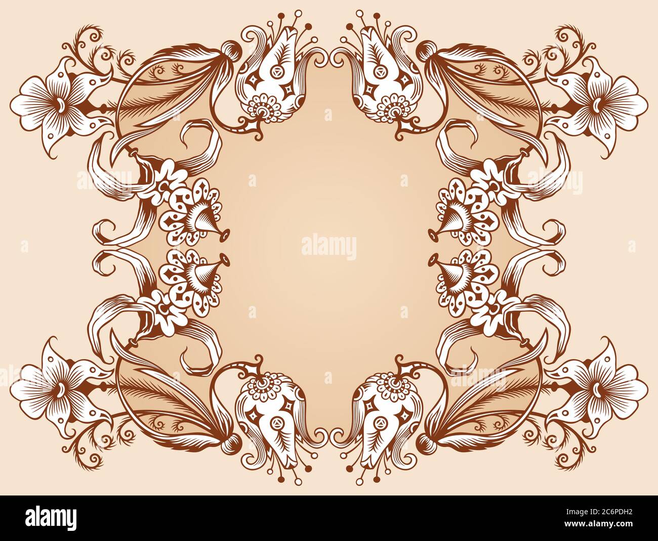 Floral hand drawn vector vintage border Stock Vector Image & Art - Alamy