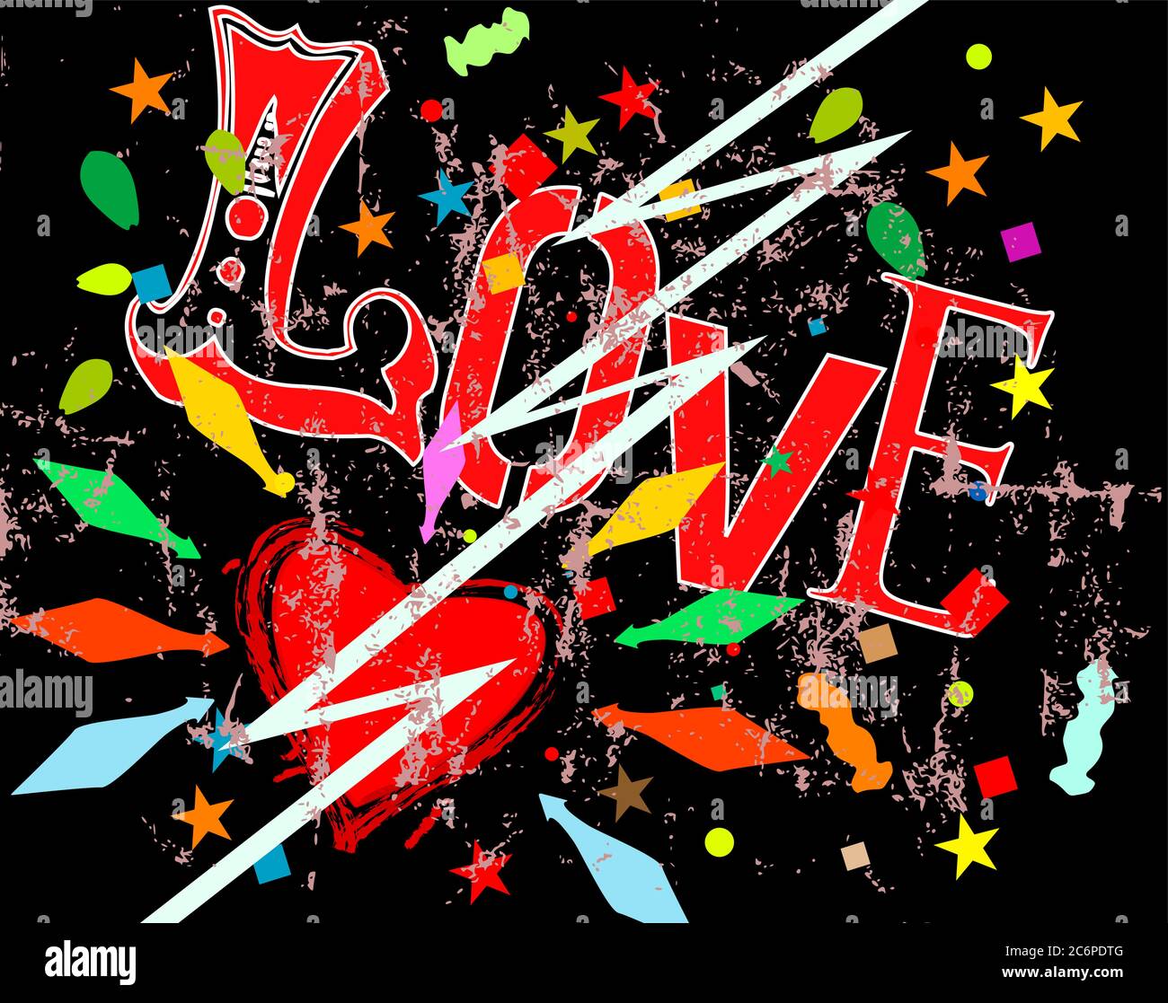 Love emotion, vintage and grungy illustration, this vector art can be ...