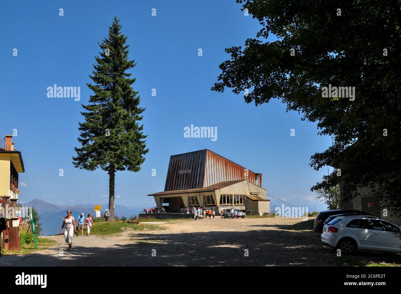 The terminus of the Mountain cable car Mottarone, Stresa, Lake Maggiore ...