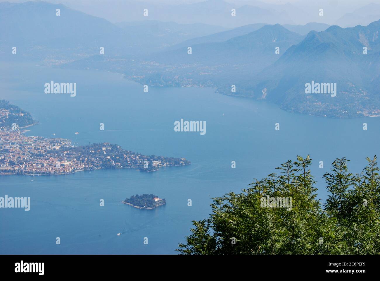 A view from Mottarone above Stresa and Lake Maggiore, Italy Stock Photo ...