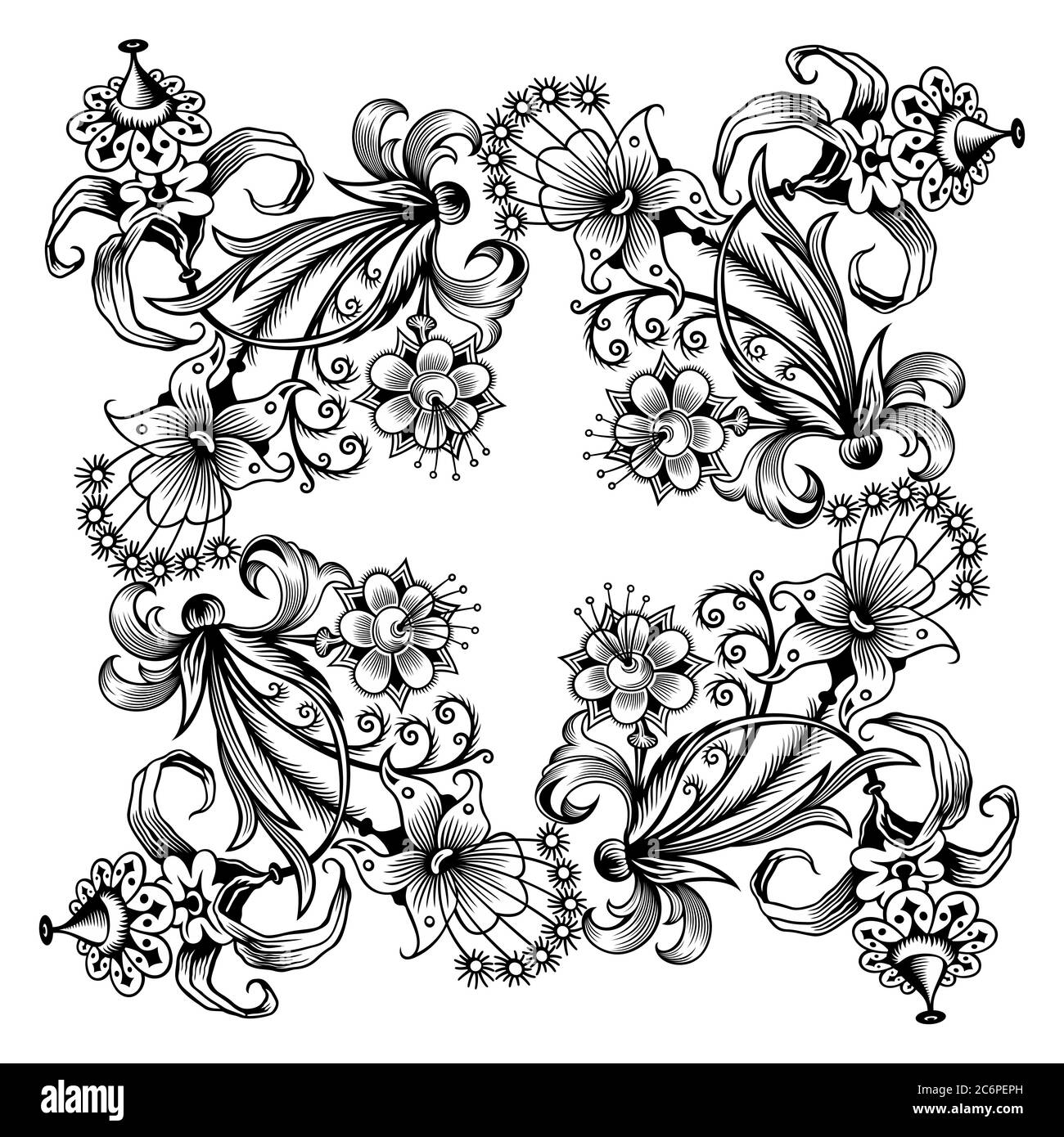Floral border antique Cut Out Stock Images & Pictures - Alamy